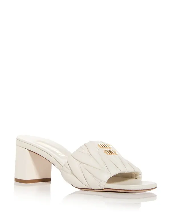 Miu Miu Quilted Slide Sandals