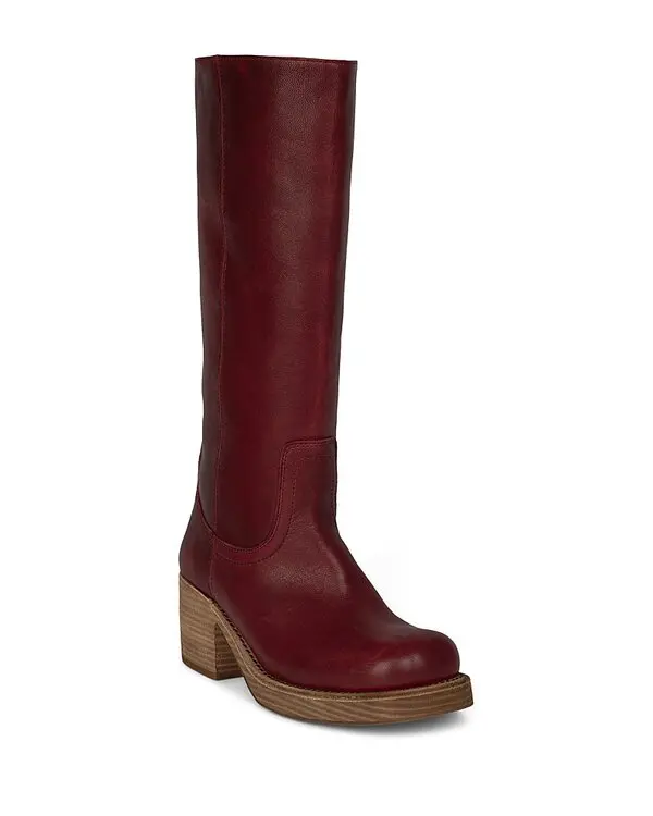 Jeffrey Campbell Tall Square Toe Boots - Red