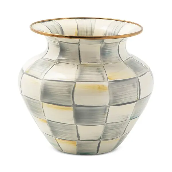 MACKENZIE-CHILDS Sterling Check Enamel Large Vase - No Color