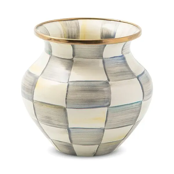 MACKENZIE-CHILDS Sterling Check Enamel Vase - No Color