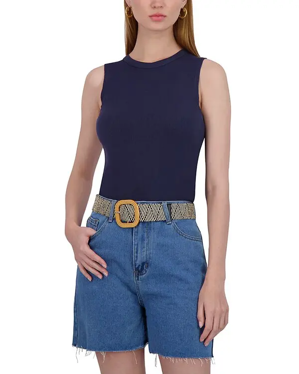 POINT Crewneck Tank Top - Navy