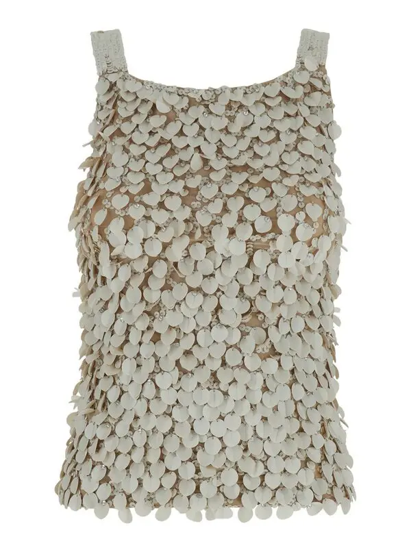 P.a.r.o.s.h Sleeveless Rhinestoned Top