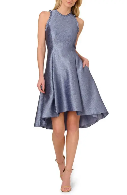 sachin and babi light blue dress ADRIANNA PAPELL Womens White Beaded Sequined Keyhole Back Lined Sleeveless  Round Neck Short Party Shift Dress 2 main image 1