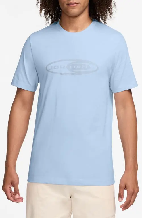 JORDAN Flight Essentials Cotton Graphic T-shirt - Hydrogen Blue/ Hydrogen Blue