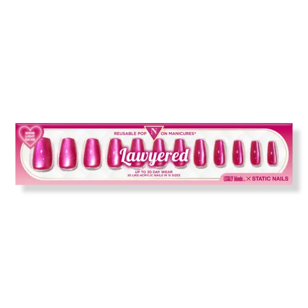 STATIC NAILS Legally Blonde X Lawyered Reusable Pop-on Manicures
