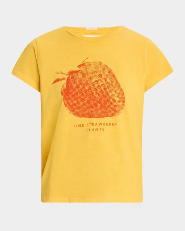 MOTHER The Sinful Crewneck Tee - Fine Strawberry