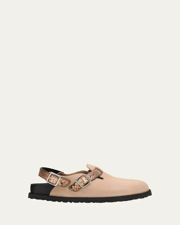 BIRKENSTOCK Tokio Slingback Mules - Natural Snake