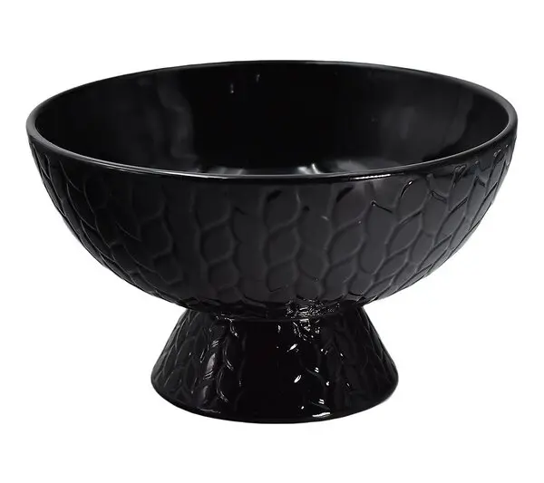 TEMP-TATIONS Carved Willow 3-qt Pedestal Bowl