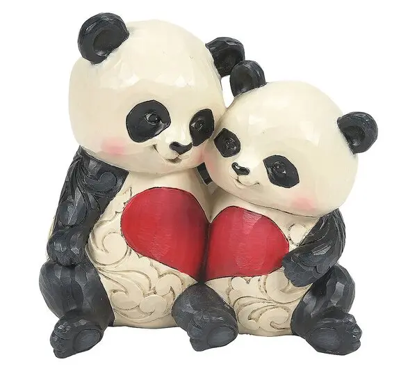 JIM SHORE Panda Couple With Heart Figurine 4.5i N H