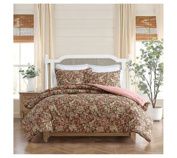 Laura Ashley Bloomsbury Brown Twin Comforter Sham Set