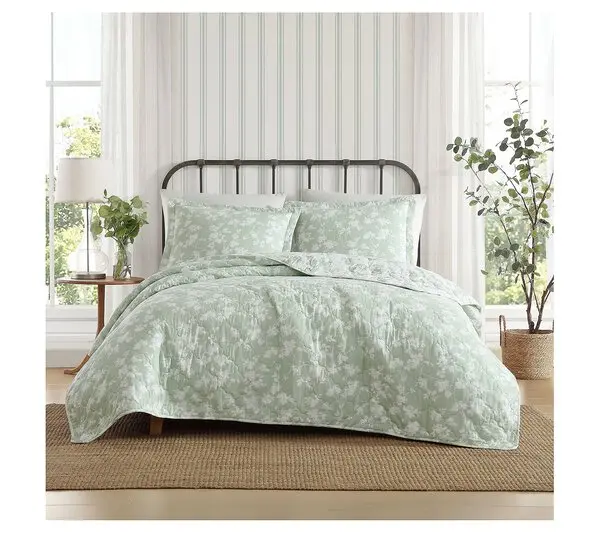Laura Ashley Adorabelle Silhouette Twin Quilt S Ham Set