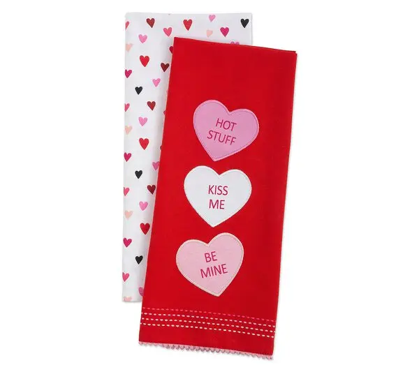 DESIGN IMPORTS Assorted Sweet Talk Kitchen Tow Els Set Of 2