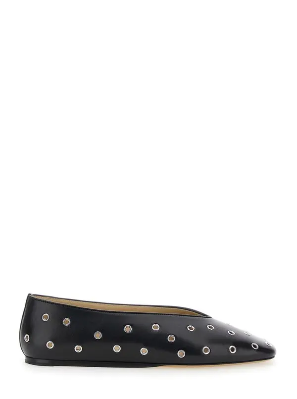 Le Monde Beryl Regency Leather Ballerinas With Eyelets