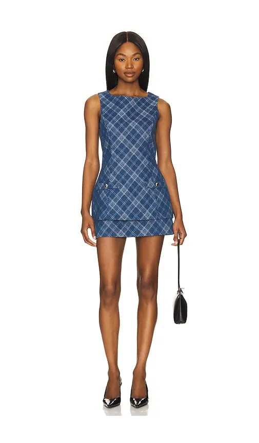 Amanda Uprichard Maven Skort Romper - Argyle Denim