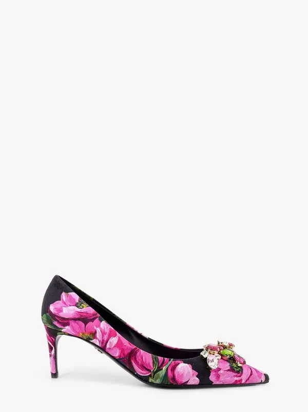 Dolce & Gabbana Floral Print Fabric Décollet - Pink