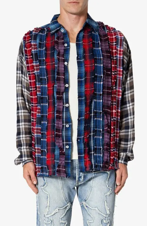 Mnml Tuxedo Plaid Cotton Flannel Button-up Shirt