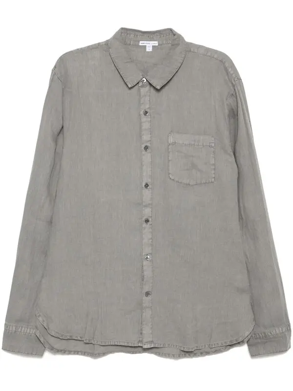 JAMES PERSE Linen Long-sleeves Shirt - Grey