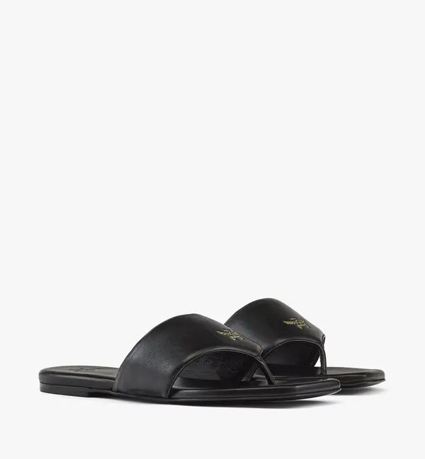 Mcm Lamb Leather Flat Sandals