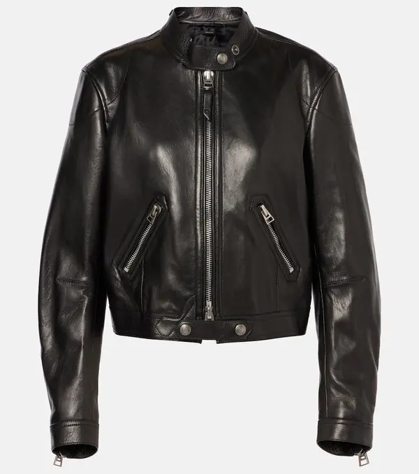 TOM FORD Cropped Leather Biker Jacket