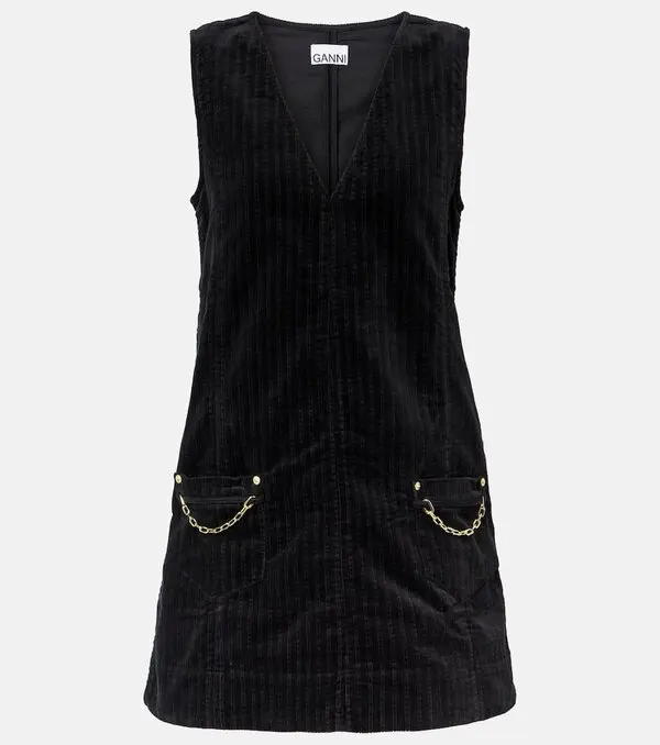 GANNI Cotton Corduroy Mini Dress