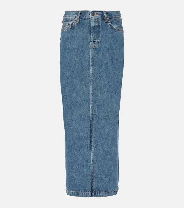 Wardrobe.NYC Denim Maxi Skirt - Blue