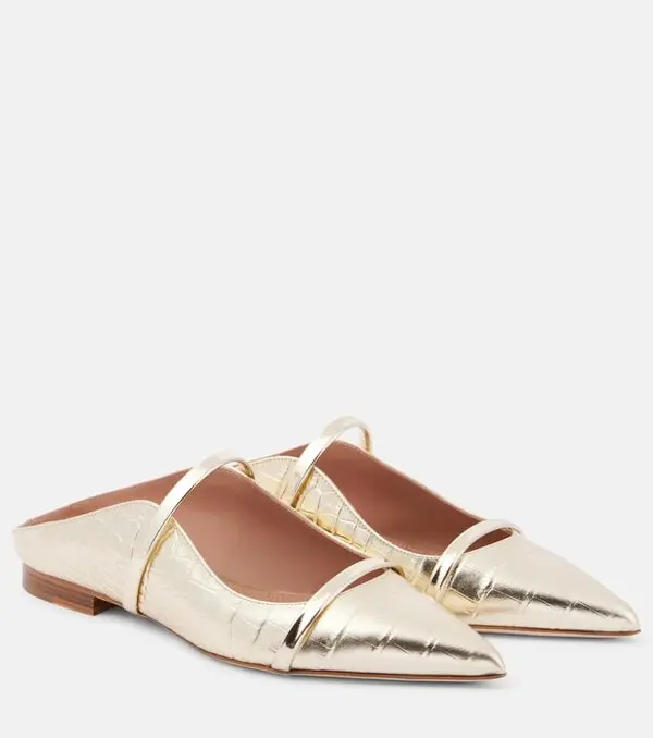 MALONE SOULIERS Maureen Leather Mules - Metallic