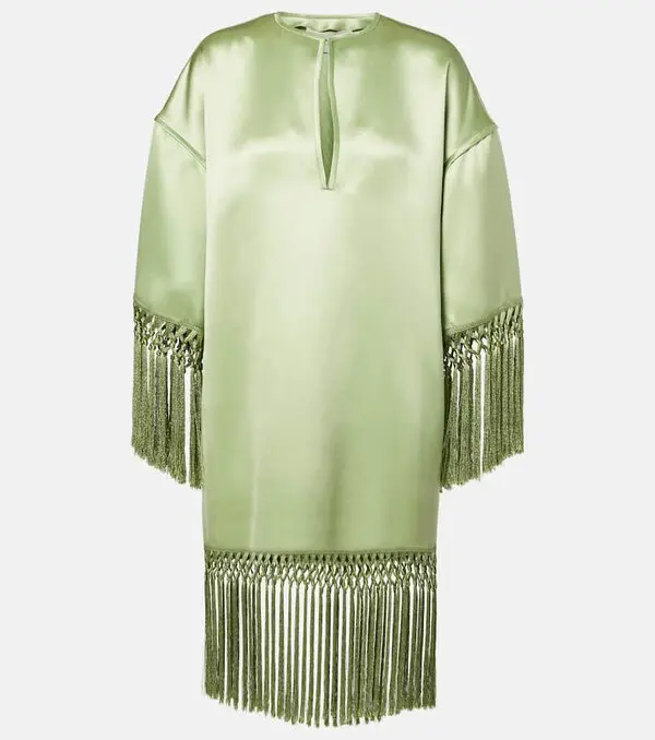 Valentino Garavani Fringed Silk Duchess Satin Tunic