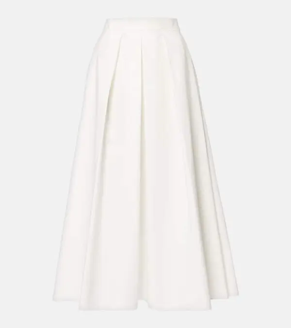 Elie Saab Cotton Poplin Midi Skirt