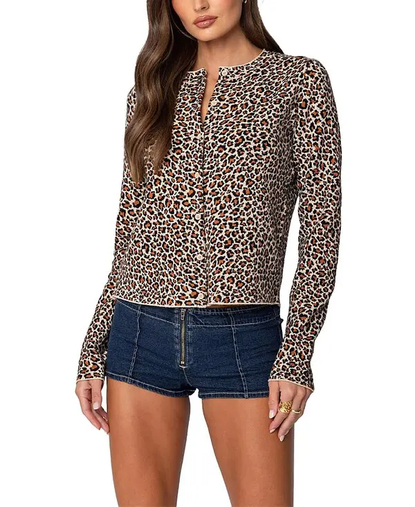 EDIKTED Printed Knit Cardigan