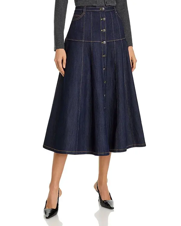Cinq À Sept Veena Non-denim Skirt - Indigo
