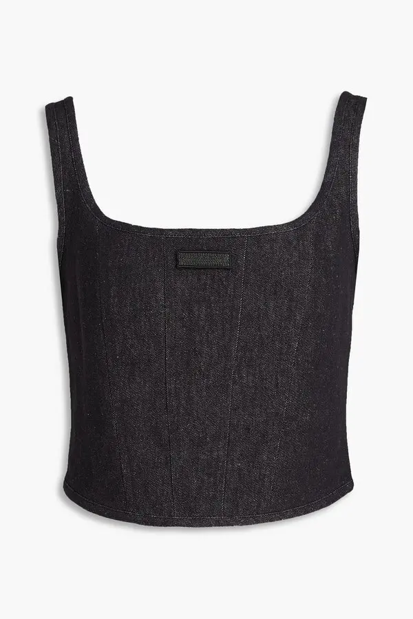 Brunello Cucinelli Bead-embellished Denim Top
