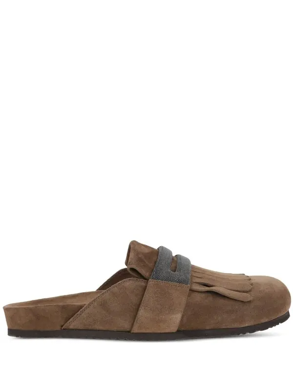 Brunello Cucinelli Monili-embellished Loafer Mules