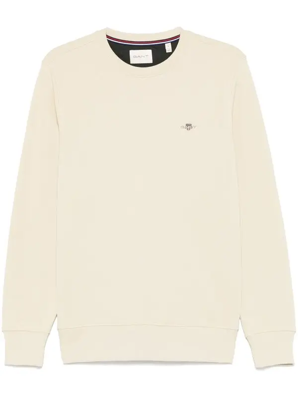 Gant Shield-motif Crew-neck Sweatshirt - Neutrals