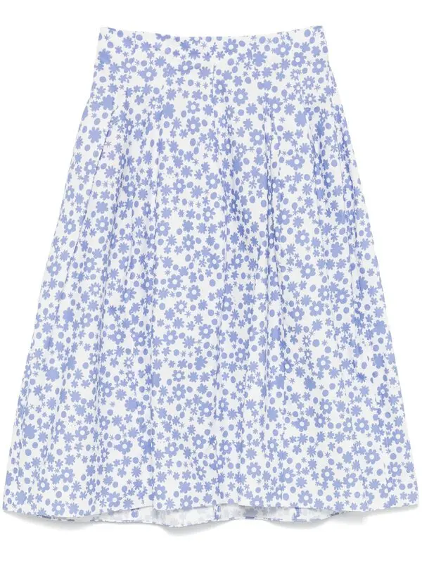 Marni Poplin Midi Skirt - White