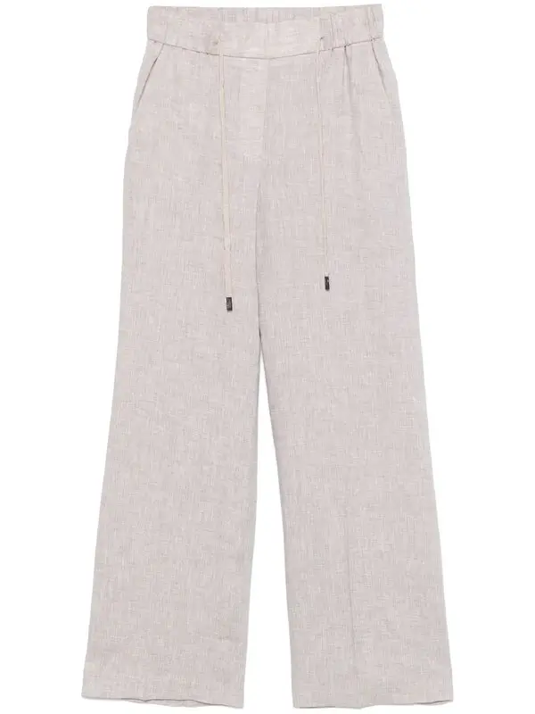 Peserico Slub-texture Trousers - Neutrals