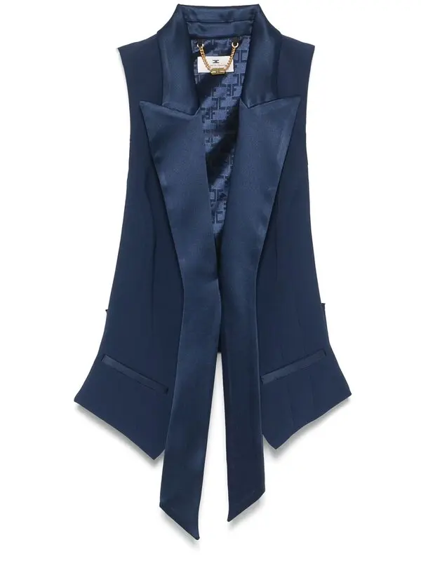 Elisabetta Franchi Crepe Tuxedo Waistcoat - Blue