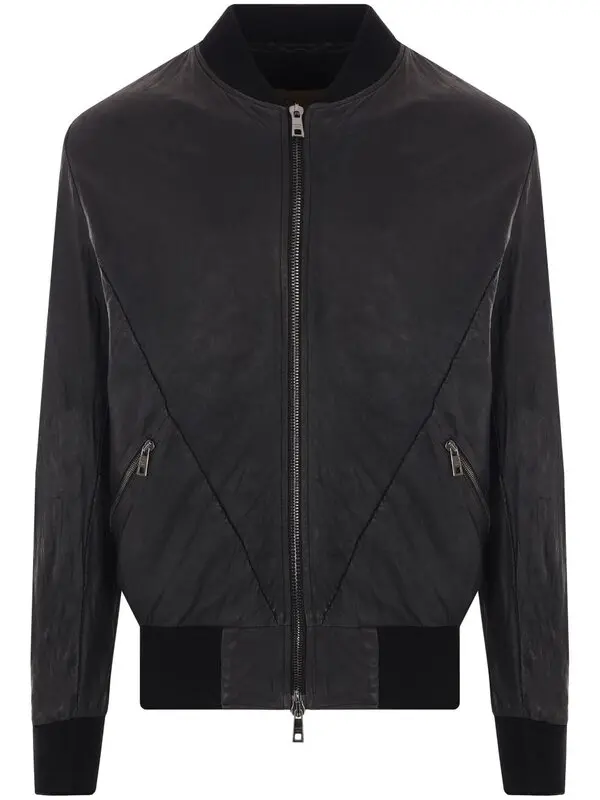 GIORGIO BRATO Zip-up Leather Jacket - Black | Editorialist