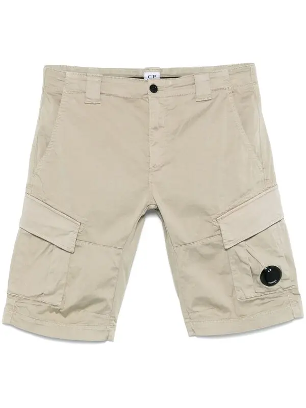 C.P. COMPANY Satin Cargo Shorts - Neutrals