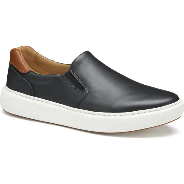Johnston & Murphy Anders Slip-on Sneaker - Black Full Grain