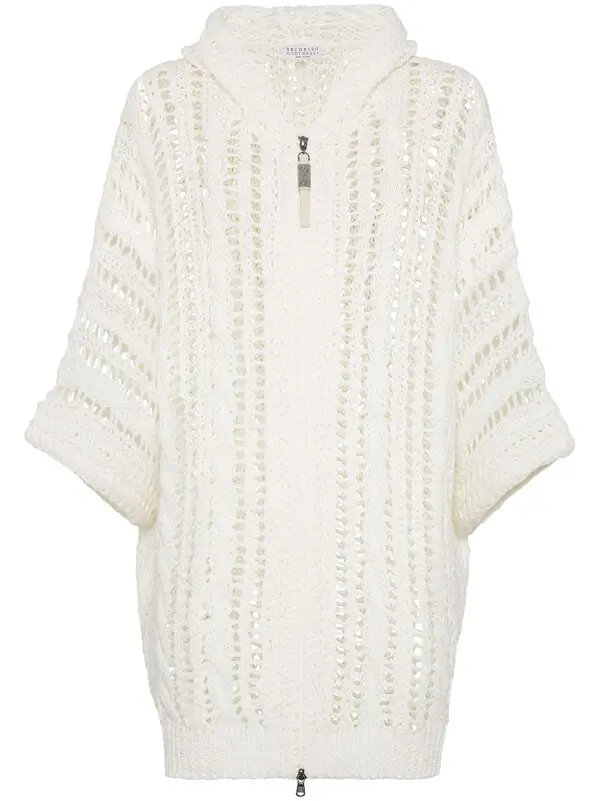 Brunello Cucinelli Cable-knit Cardigan - White