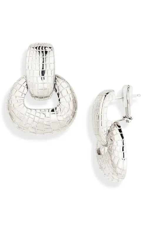 Oscar De La Renta Mosaic Texture Drop Earrings