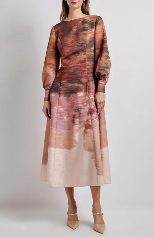 Misook Abstract Printed Maxi Dress