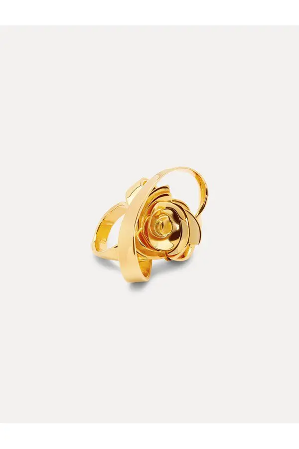 Oscar De La Renta Geometric Rose Ring In Floral 30% Off