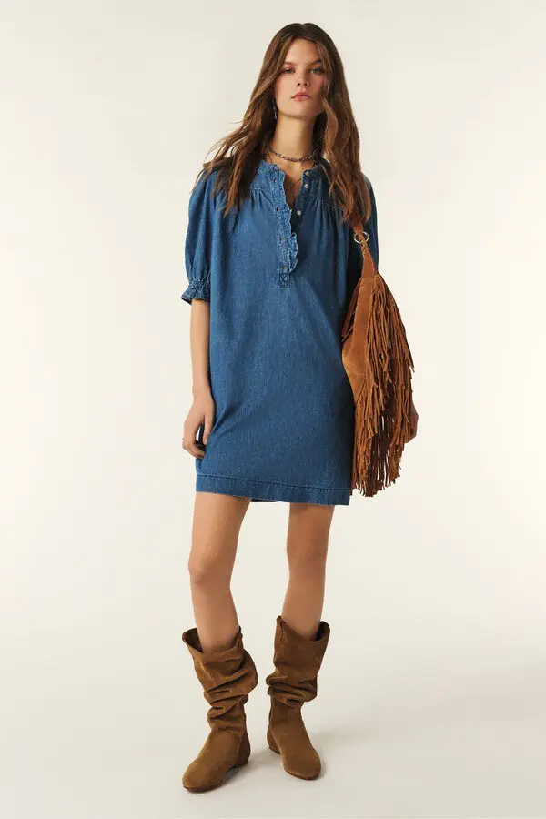 Ba&sh Liconi Denim Mini Dress