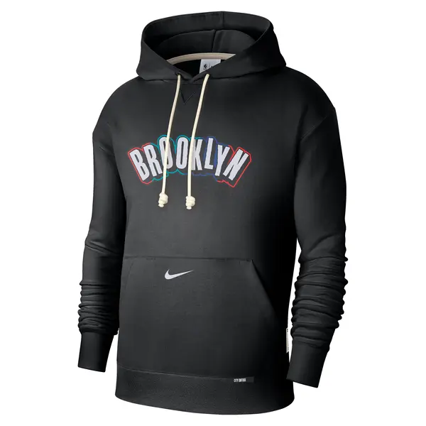Nike Brooklyn Nets Standard Issue City Edition Dri-fit Nba Courtside Hoodie - Black