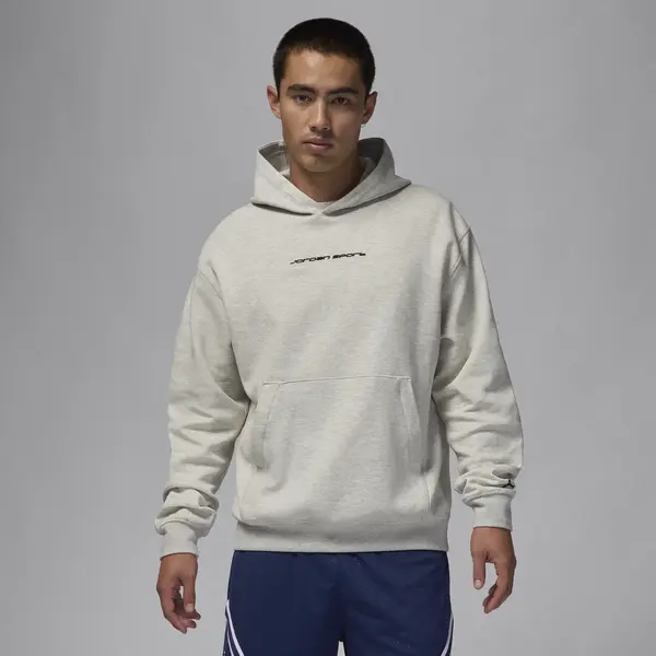 JORDAN Sport Hoop Fleece Dri-fit Pullover Hoodie - Grey