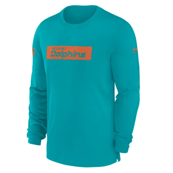 Nike Miami Dolphins Sideline Player Team Issue Dri-fit Long-sleeve Top