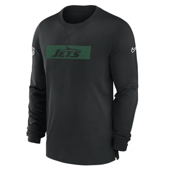 Nike New York Jets Sideline Player Team Issue Dri-fit Long-sleeve Top - Black