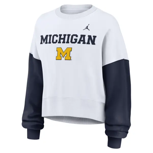 JORDAN Michigan Wolverines Primetime College Pullover Crew