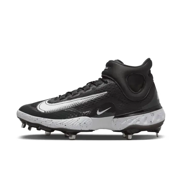 Nike Alpha Huarache Elite 4 Mid Baseball Cleats - Black